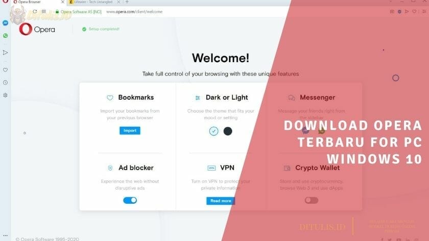 Download Opera Terbaru For PC Windows 10 | Ditulis.ID